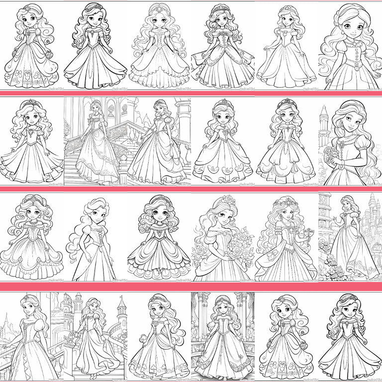 Princesas para Colorir – 120 Desenhos Encantadores